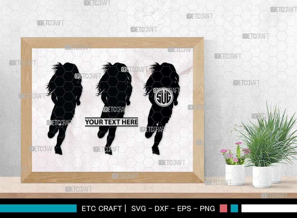 Little Girl Monogram, Little Girl Silhouette, Little Girl SVG, Child G ...