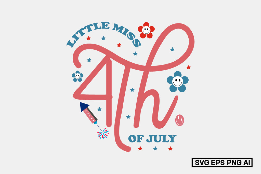 Little Miss 4th Of July SVG - So Fontsy