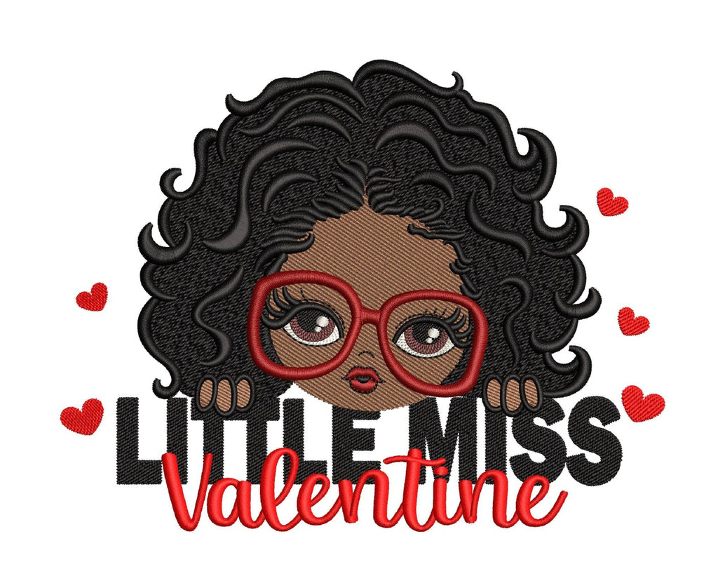 Little Miss Valentine Embroidery Design, 3 sizes, Instant Download - So ...