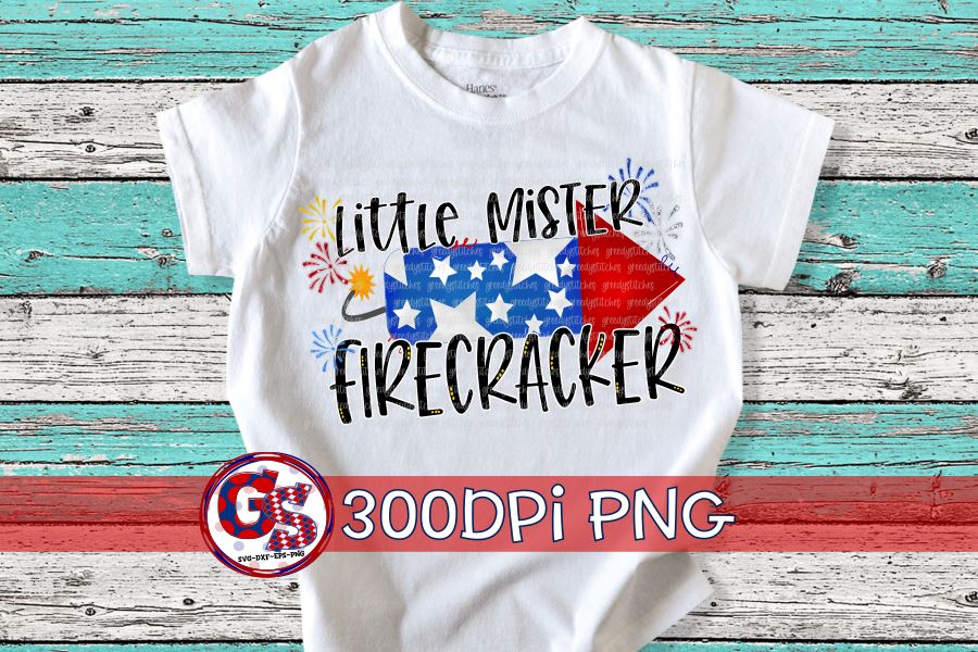 Little Mister Firecracker PNG for Sublimation-July 4th PNG - So Fontsy