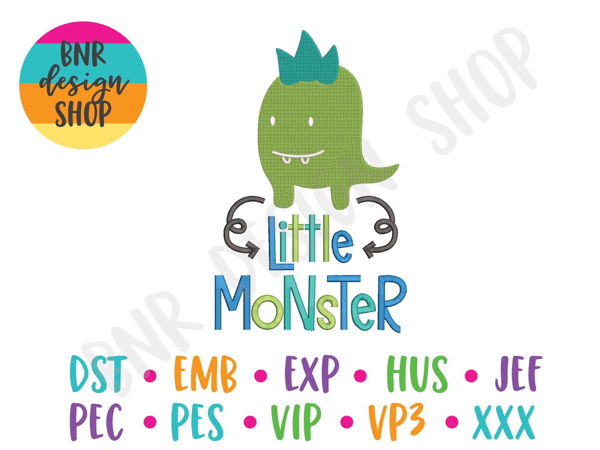 Little Monster Machine Embroidery Design - So Fontsy