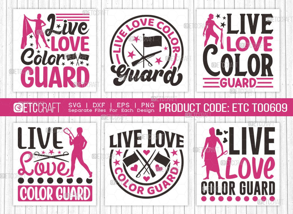 Live Love Color Guard SVG Bundle, Marching Band Svg, Color Guard Svg ...