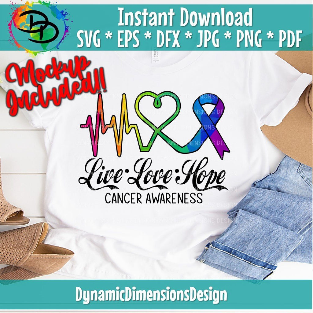 Live Love Hope Cancer Awareness - So Fontsy