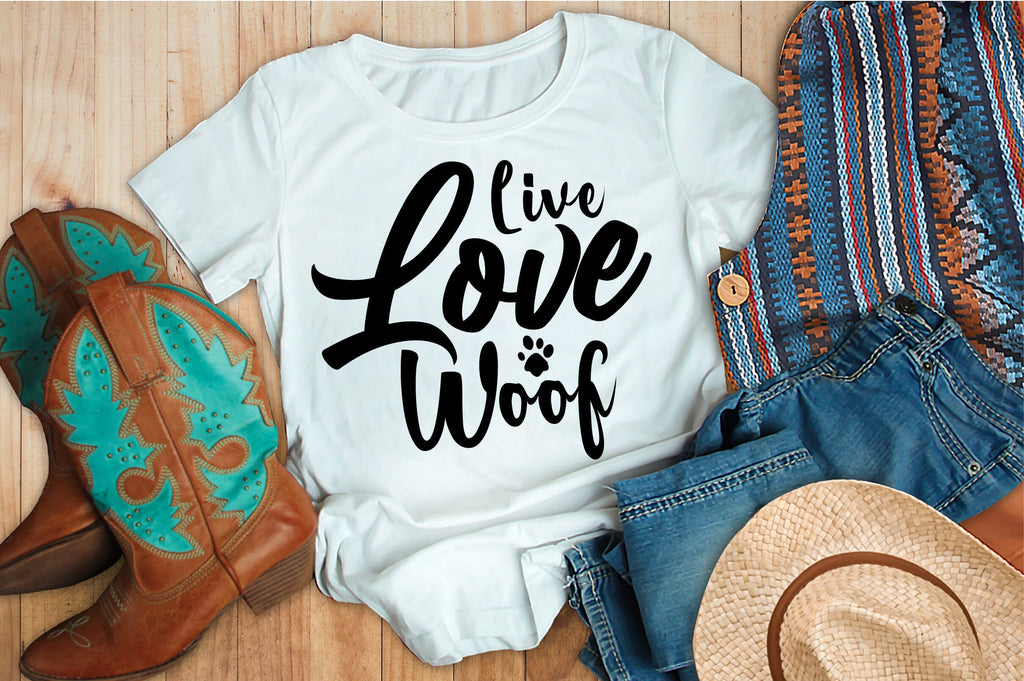 Live Love Woof svg - So Fontsy