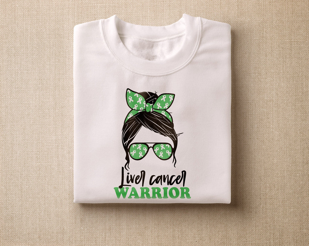 Liver Cancer Warrior SVG, Liver Cancer Messy Bun SVG, Green Cancer SVG ...