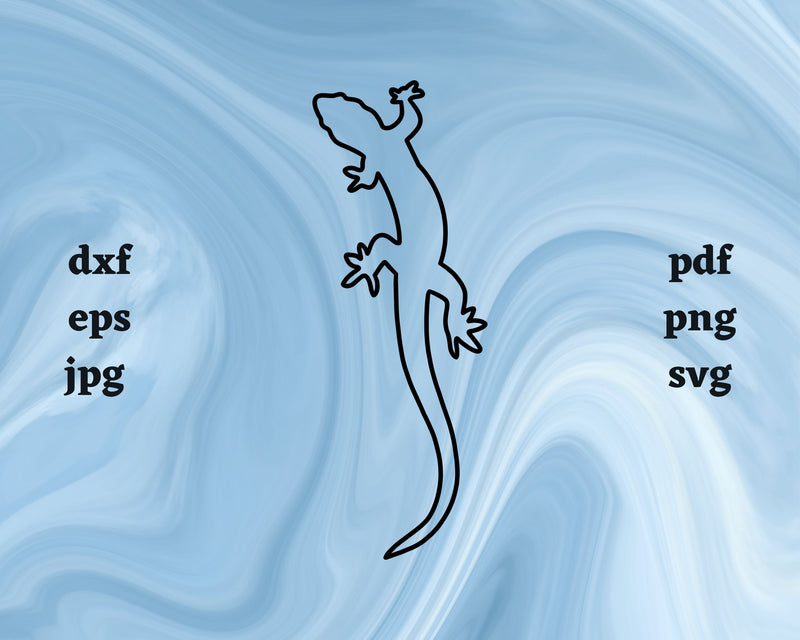 Lizard Outline SVG Cut File - So Fontsy