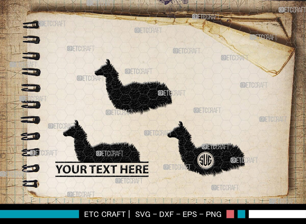 Llama Monogram, Llama Silhouette, Llama SVG, Lama Svg, Llama Mama Svg ...