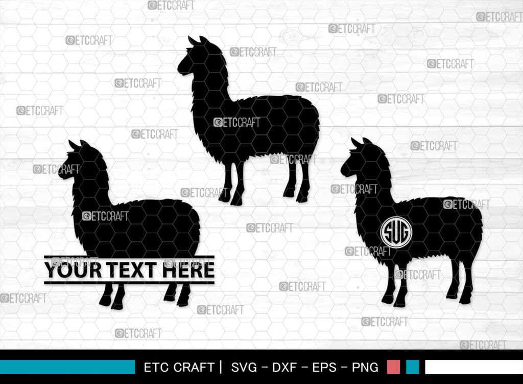 Llama Monogram, Llama Silhouette, Llama SVG, Lama Svg, Llama Mama Svg ...