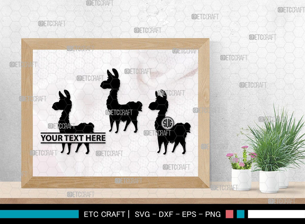 Llama Monogram, Llama Silhouette, Llama SVG, Lama Svg, Llama Mama Svg ...