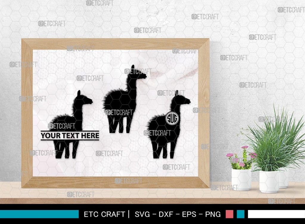 Llama Monogram, Llama Silhouette, Llama SVG, Lama Svg, Llama Mama Svg ...