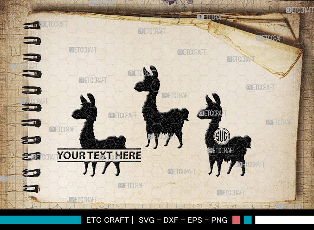 Llama Monogram, Llama Silhouette, Llama SVG, Lama Svg, Llama Mama Svg ...