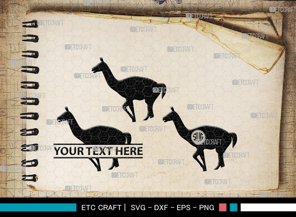 Llama Monogram, Llama Silhouette, Llama SVG, Lama Svg, Llama Mama Svg ...