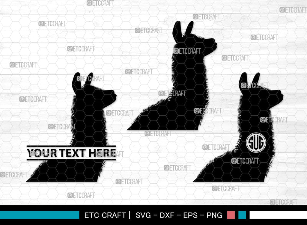 Llama Monogram, Llama Silhouette, Llama SVG, Lama Svg, Llama Mama Svg ...
