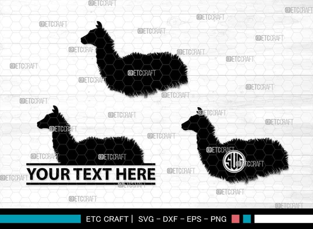 Llama Monogram, Llama Silhouette, Llama SVG, Lama Svg, Llama Mama Svg ...