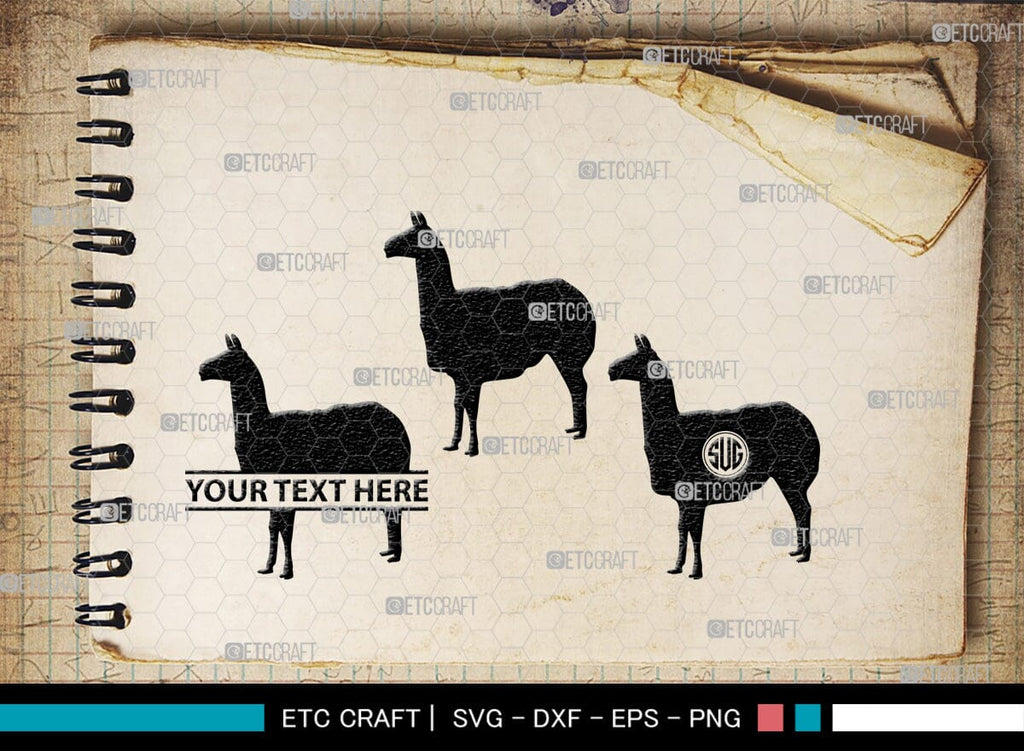 Llama Monogram, Llama Silhouette, Llama SVG, Lama Svg, Llama Mama Svg ...