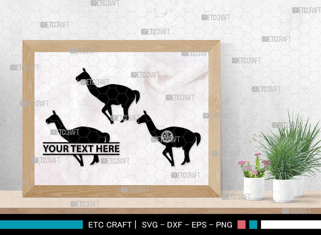 Llama Monogram, Llama Silhouette, Llama SVG, Lama Svg, Llama Mama Svg ...
