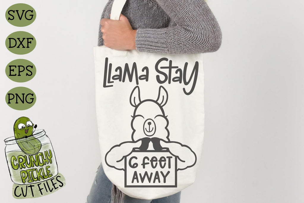 Llama Stay 6 Feet Away SVG Cut File - So Fontsy