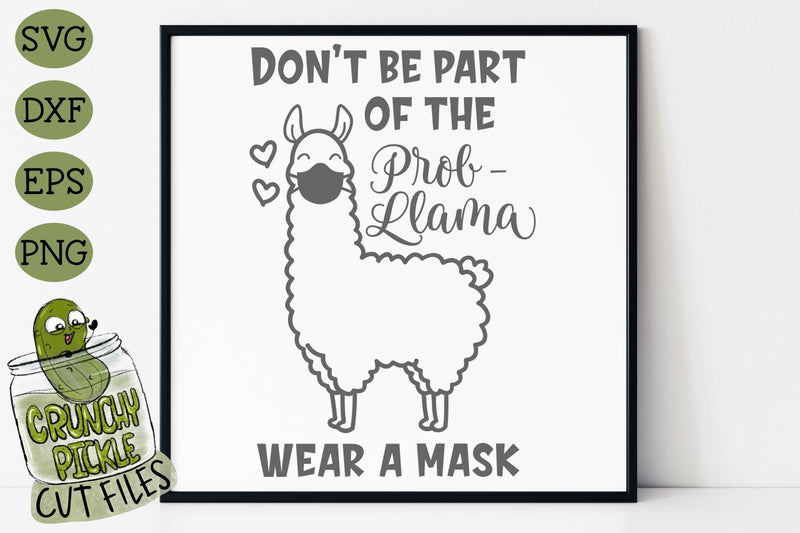 LLama Wear A Mask SVG Cut File - So Fontsy