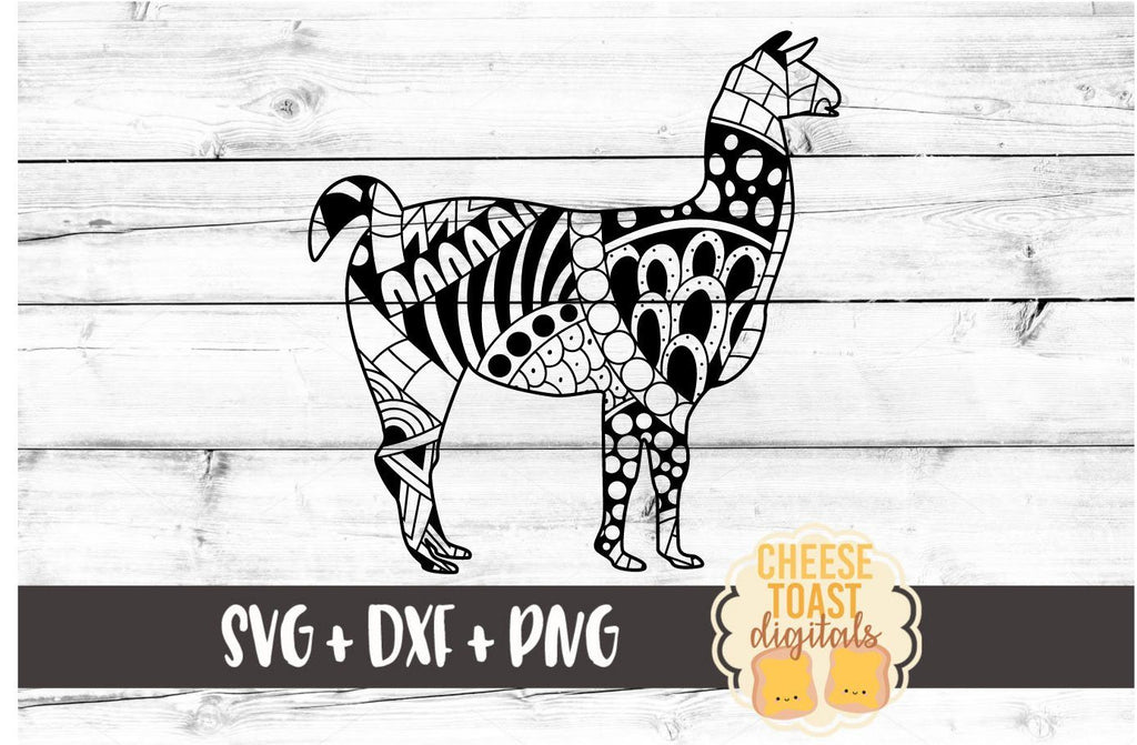 Llama - Zen Doodle Art - Animal SVG PNG DXF Files - So Fontsy