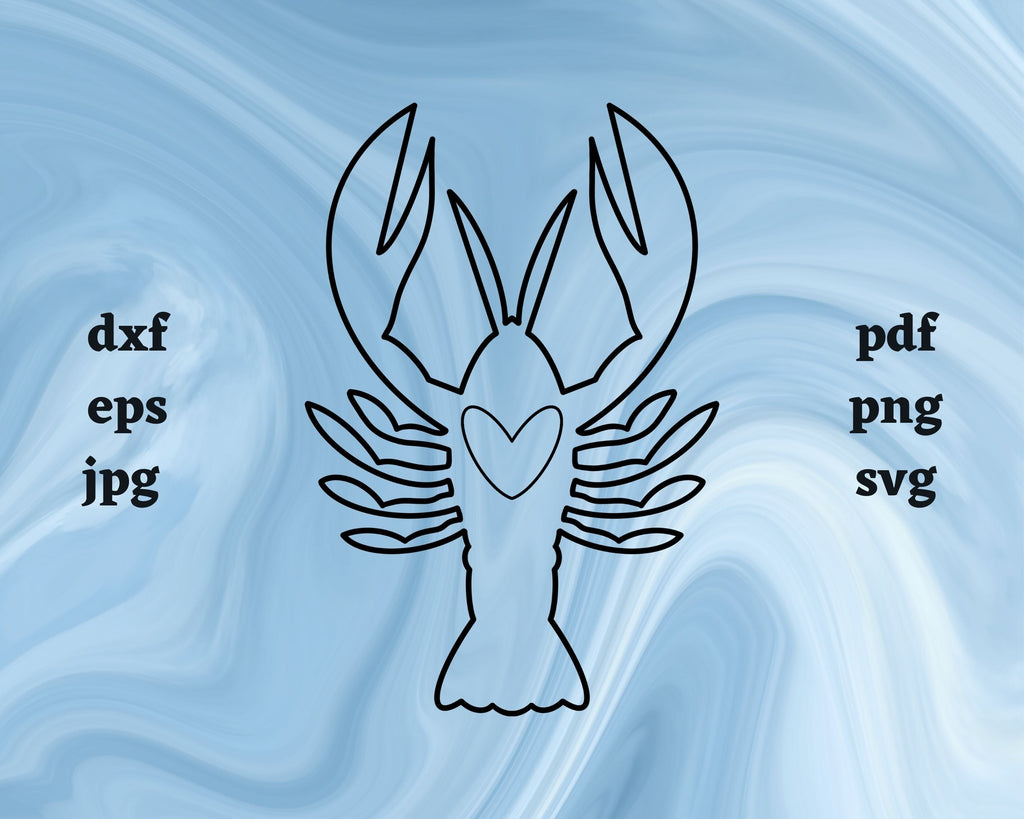 Lobster Heart SVG Cut File - So Fontsy