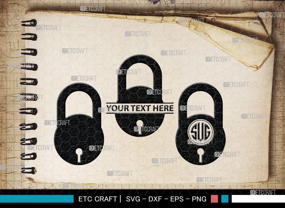 Lock And Key Monogram, Lock And Key Silhouette, Lock And Key SVG Cut ...