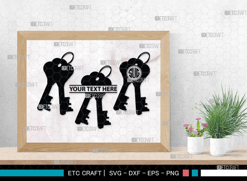 Lock And Key Monogram, Lock And Key Silhouette, Lock And Key SVG Cut ...