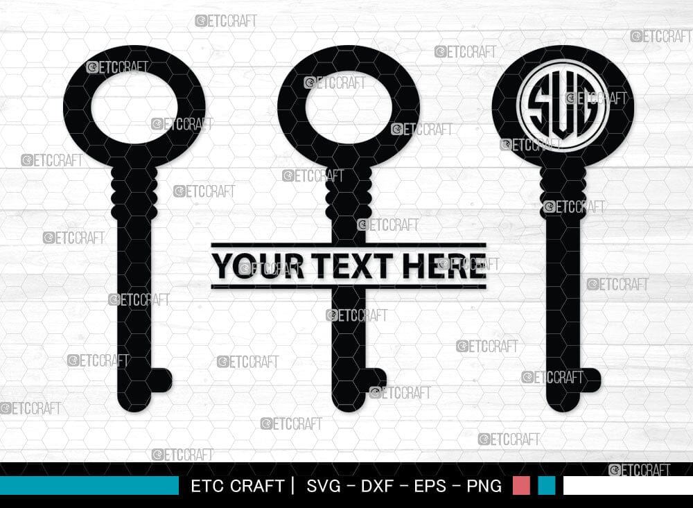 Lock And Key Monogram, Lock And Key Silhouette, Lock And Key SVG Cut ...