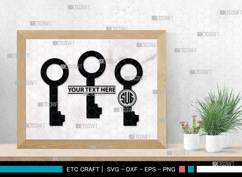 Lock And Key Monogram, Lock And Key Silhouette, Lock And Key SVG Cut ...