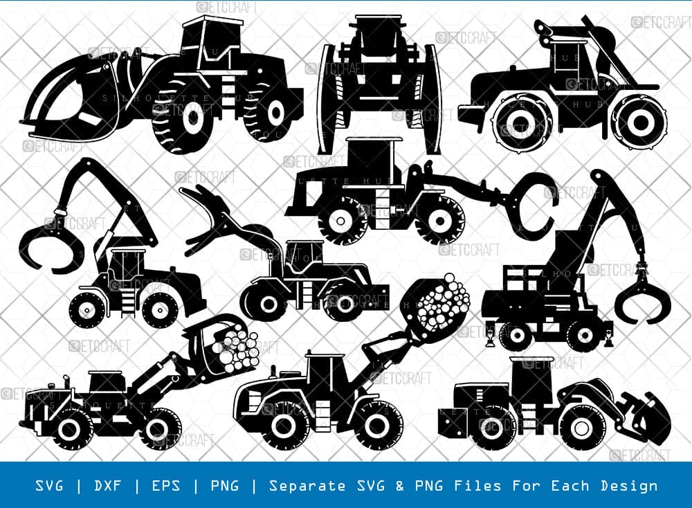Log Loader Silhouette, Log Loader SVG, Track Loader Svg, Heavy ...