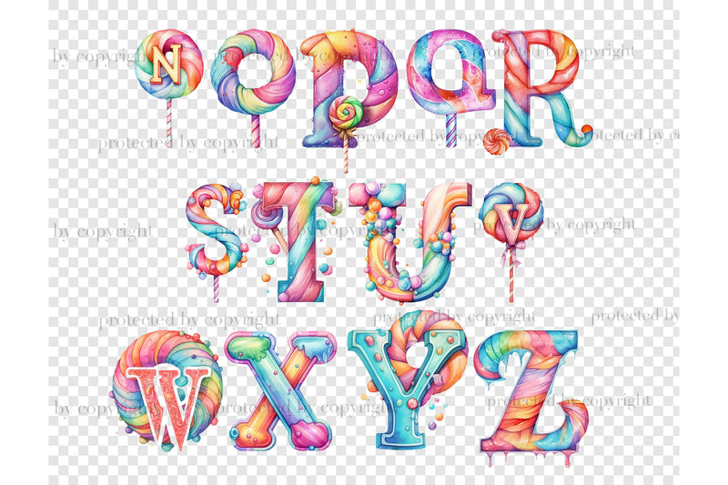 Lollipop Alphabet | Pastel Clipart Bundle - So Fontsy
