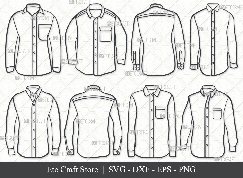 Long Sleeve Shirt SVG, Shirt Outline, Plain Shirt Svg, Shirt Icon Svg ...
