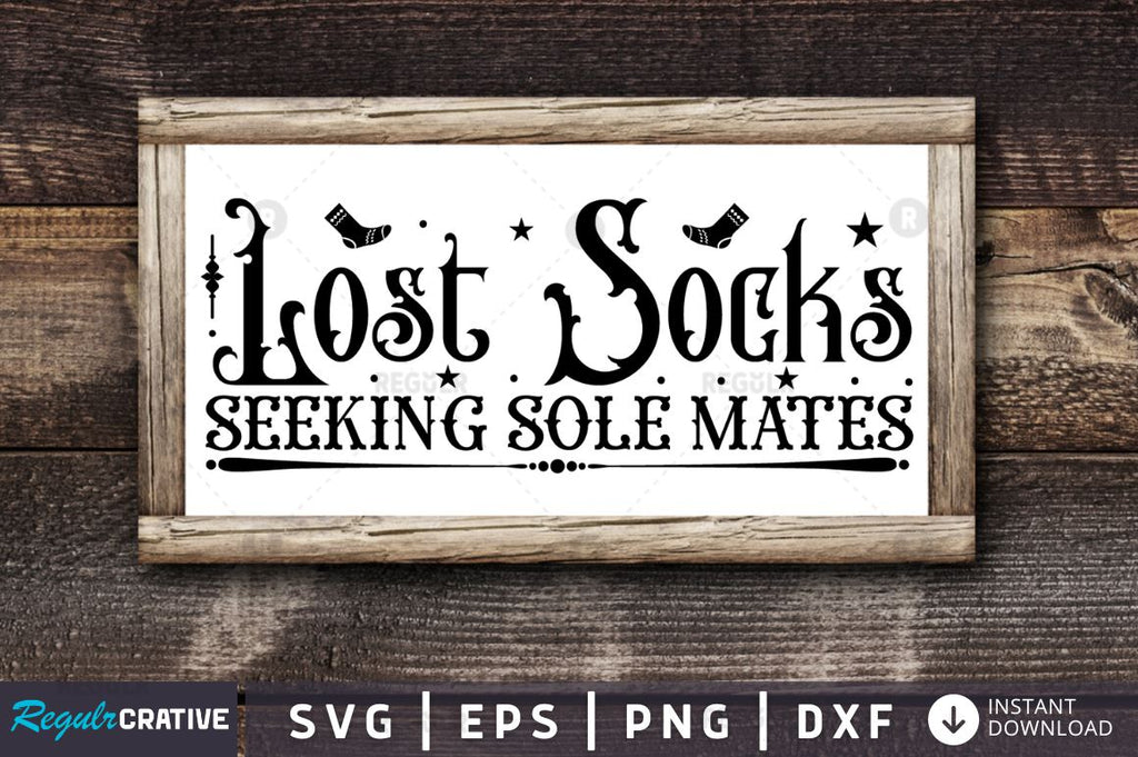 Lost socks seeking sole SVG - So Fontsy