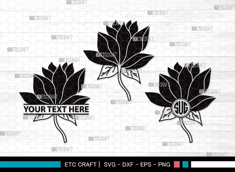 Lotus Flower Monogram SVG Cut Files | Lotus Flower SVG | Floral Svg ...
