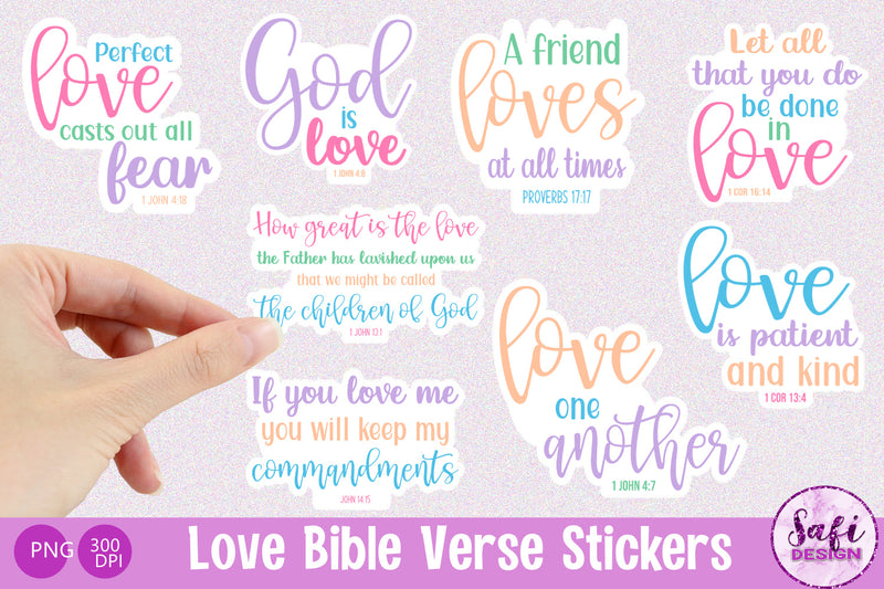 Love Bible Verse Printable Stickers - So Fontsy