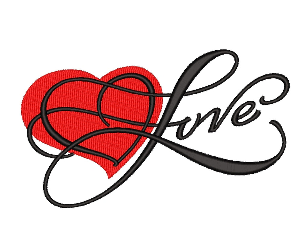 Love Embroidery Design, Valentine's Day Embroidery File, 3 sizes ...