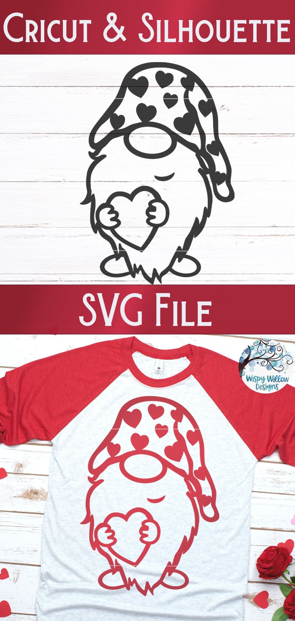 Love Gnome Heart Svg - So Fontsy