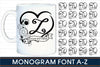 Love Heart Alphabet Monogram Letter SVG Set A-Z, Monogram Font SVG Set ...