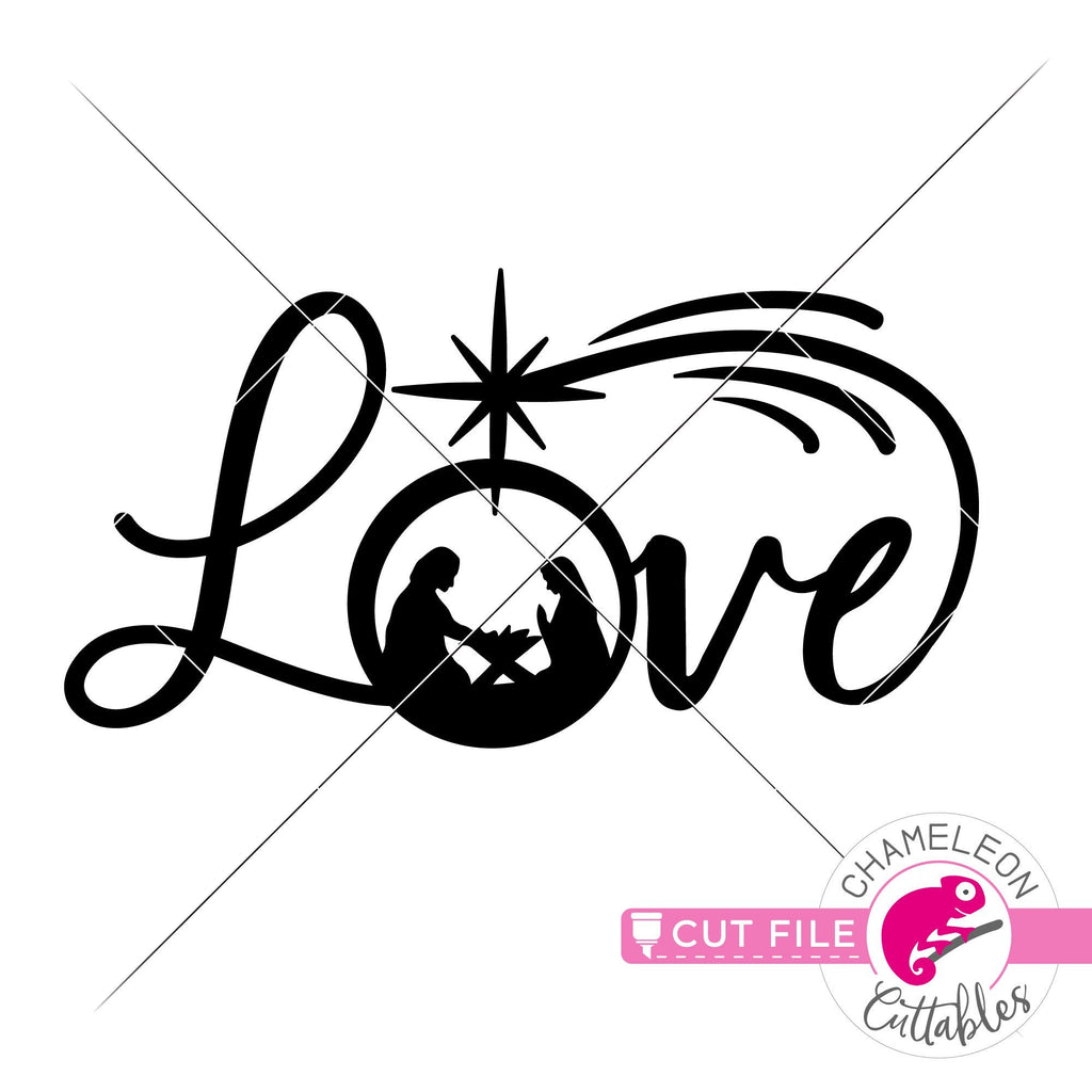 Love - Nativity Scene - SVG PNG DXF EPS JPEG - So Fontsy