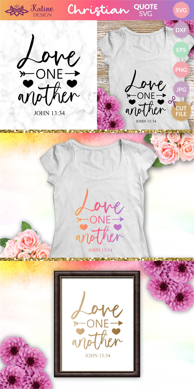 Love one another, Bible verse svg, christian svg, christian quote ...