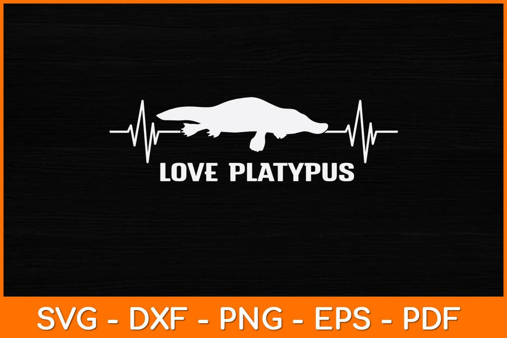 Love Platypus Heart Beat Svg Design - So Fontsy