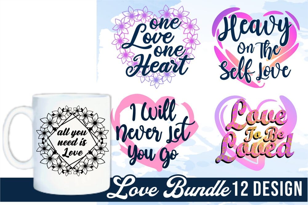 Love Quotes Sublimation SVG Bundle, Wedding SVG Bundle, Valentines Day ...
