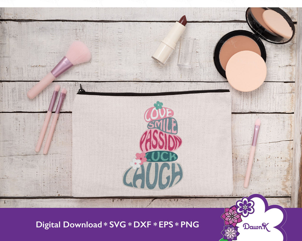 Love Smile Passion Luck Laugh SVG Rock Cairn | Dawn K Designs - So Fontsy