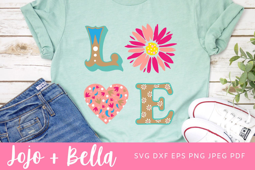 Love SVG file, Love Floral SVG file, Love Flowers SVG, Love cut file ...