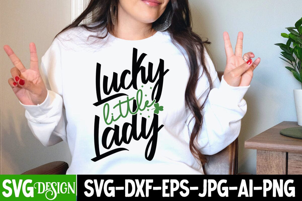 Lucky Little Lady SVG Cut File, Lucky Little Lady SVG Design - So Fontsy