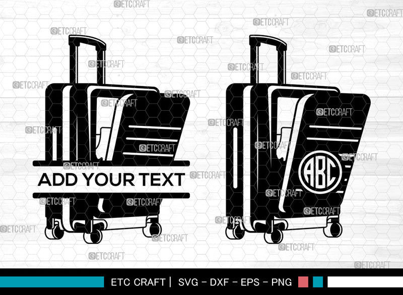 Luggage Monogram SVG, Suitcase Svg, Baggage Svg, Travel Svg, Circle ...