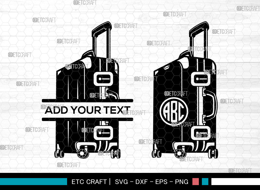 Luggage Monogram SVG, Suitcase Svg, Baggage Svg, Travel Svg, Circle ...