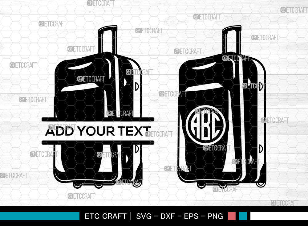 Luggage Monogram SVG, Suitcase Svg, Baggage Svg, Travel Svg, Circle ...