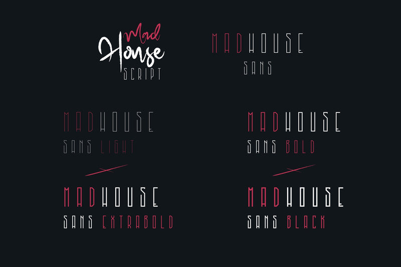 Madhouse font duo + Extra - So Fontsy