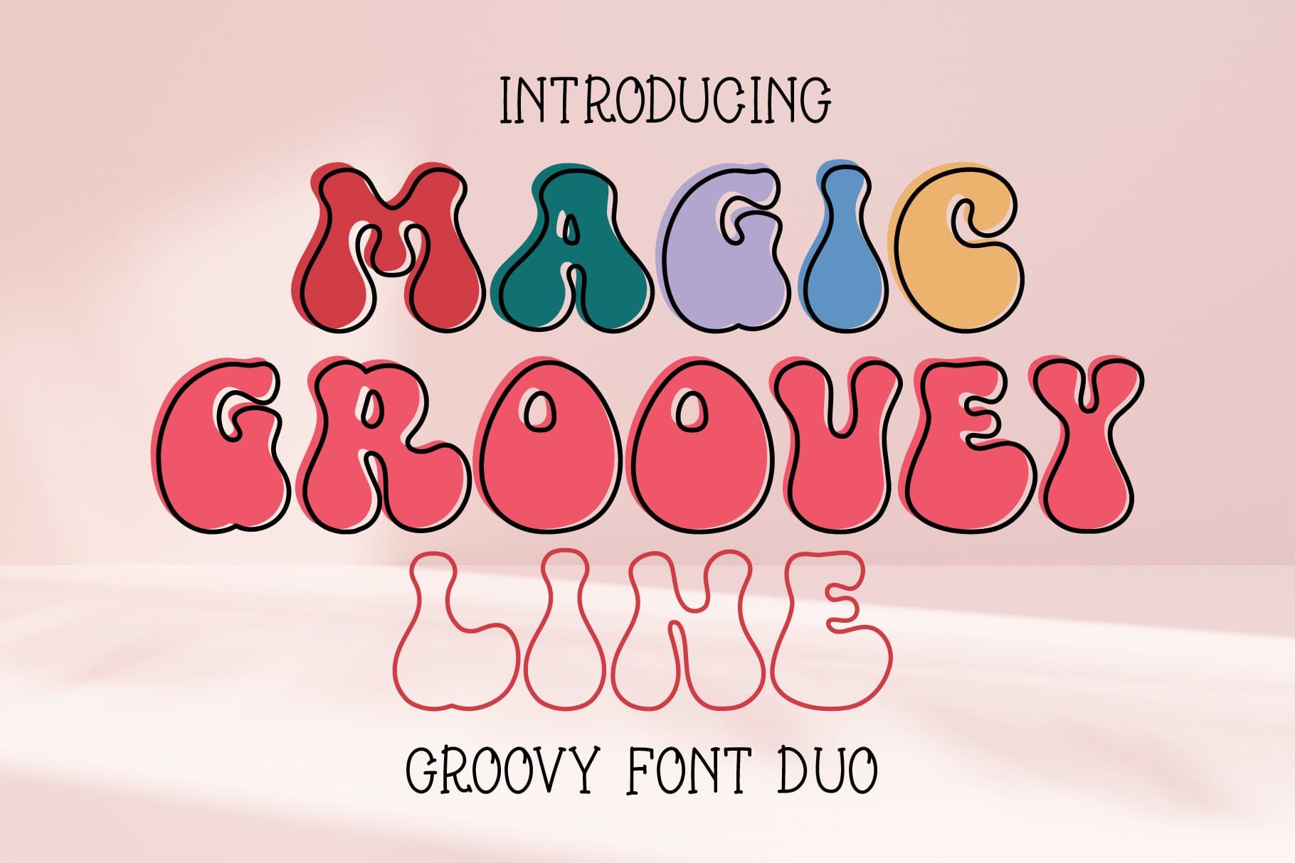 Magic Groovey and Magic Groovey Line Fonts - So Fontsy