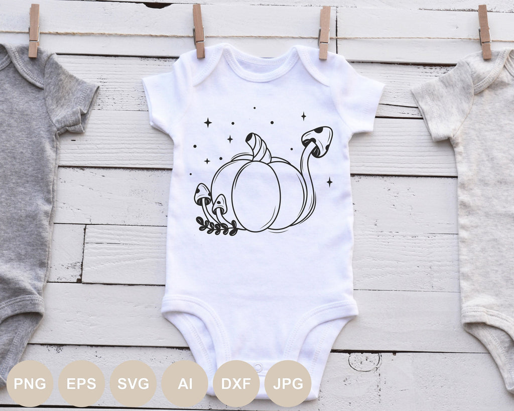 Magic Pumpkin Svg file, Pumpkin Cut file, Mushrooms Svg, Fall Png ...